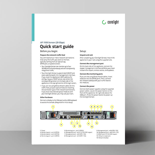 Quickstart AP1100 – Corelight Print Store